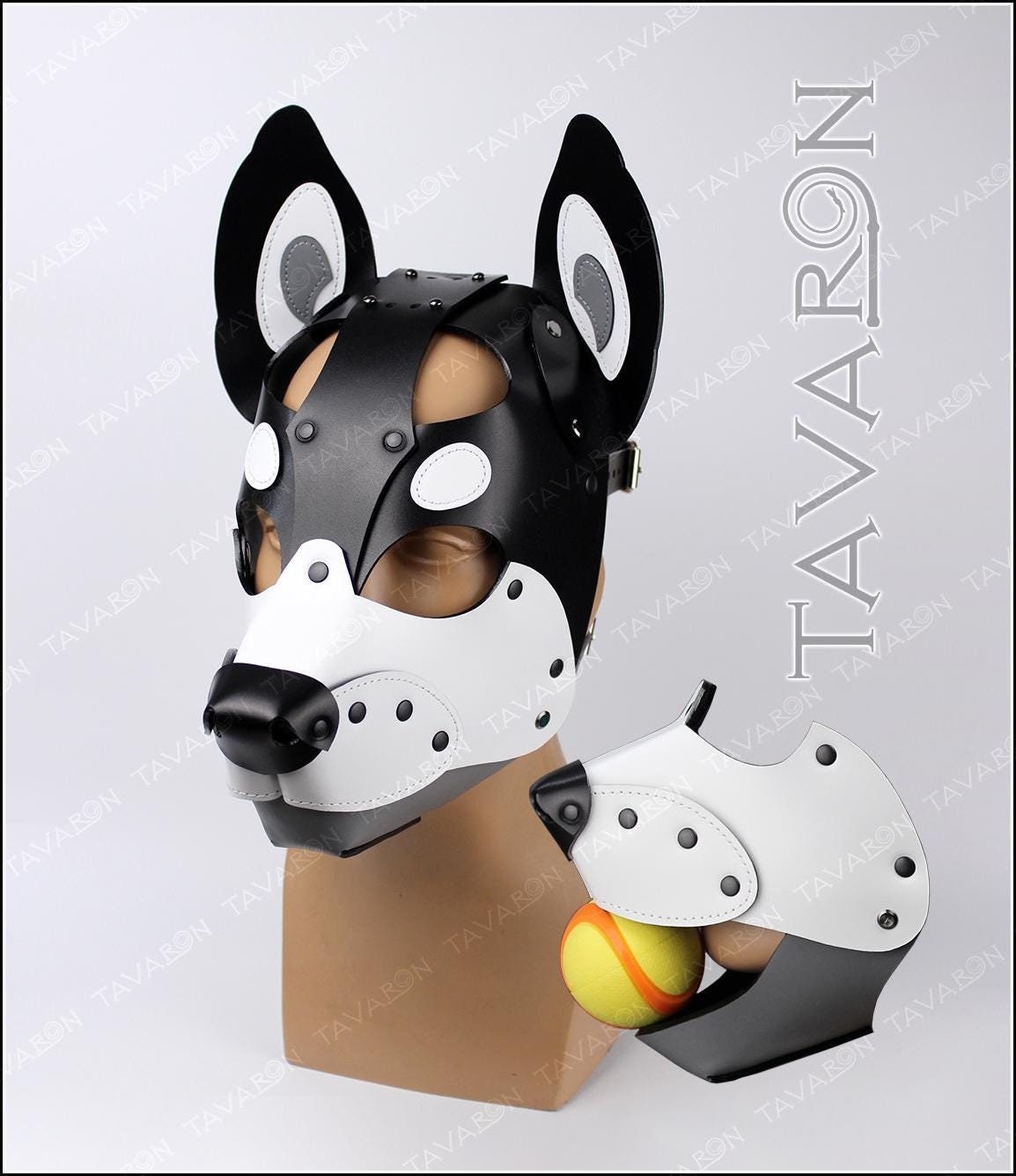 Leather husky mask with moving jaw – Tavaron Leather
